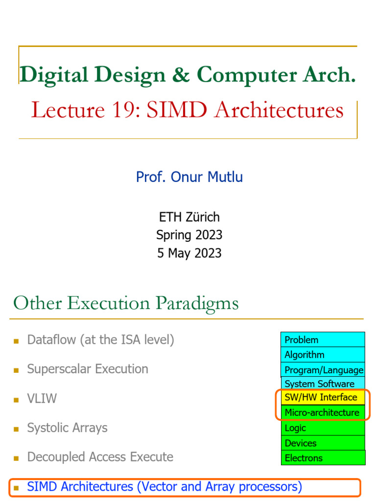 Reference PPT-onur-ddca-2023-lecture19-simd-afterlecture | PDF | Parallel Computing | Central ...