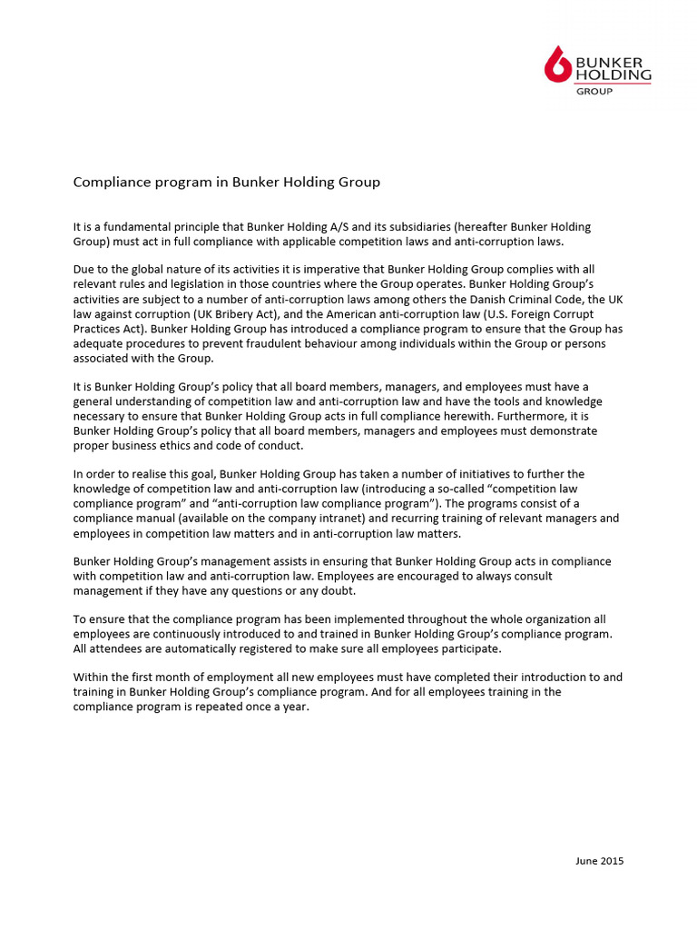 2.1.1 - Compliance Program in BH Group | PDF | Regulatory Compliance ...