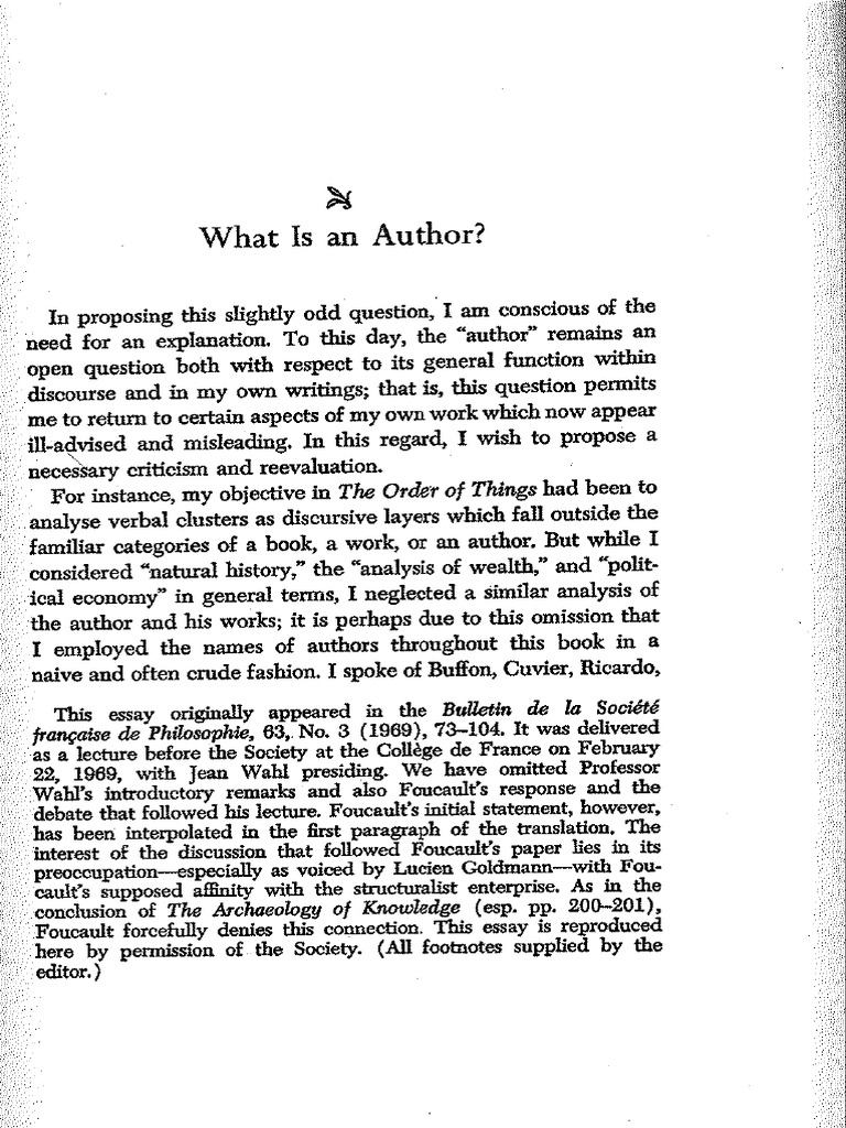 Foucault Michel 1969 1977 What Is An Author | PDF