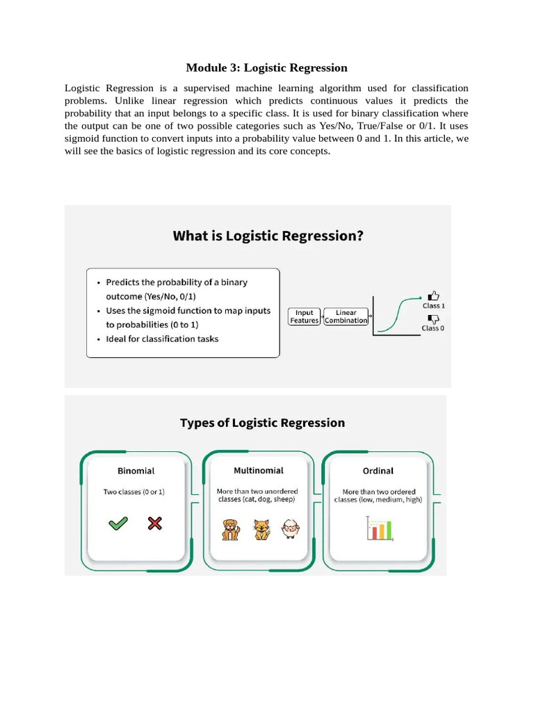 Module 3 - Logistic Regression | PDF | Logistic Regression | Receiver ...