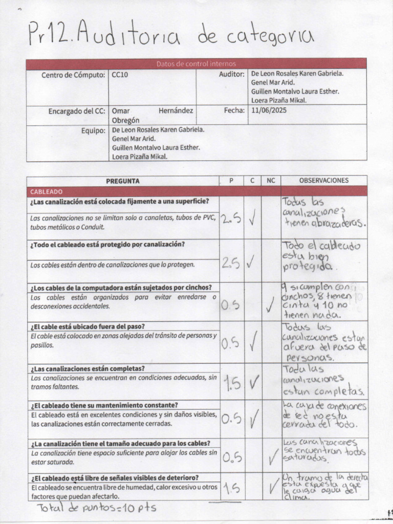Pr12.- Auditoría de Categoría 3 (1) | PDF