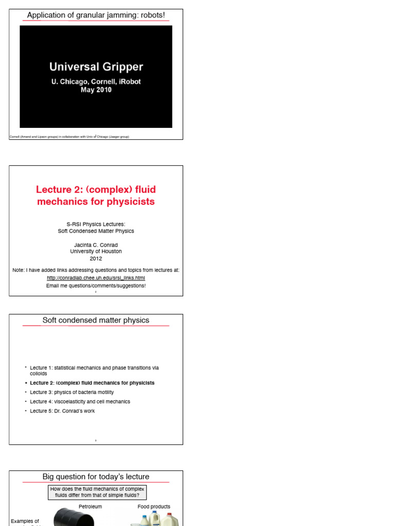 Lecture 2a Fluid Mechanics | PDF | Reynolds Number | Navier–Stokes ...