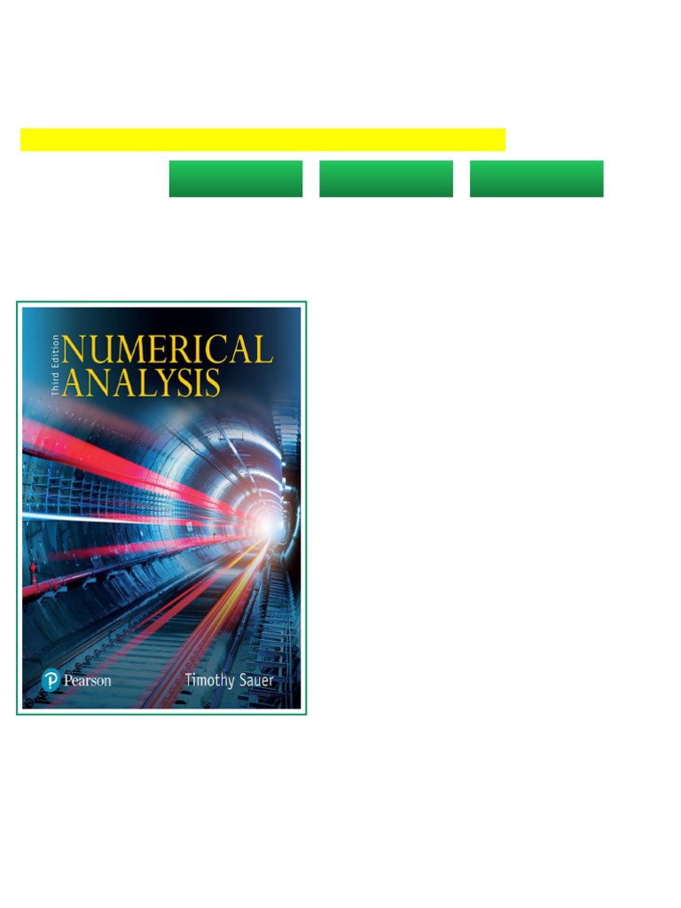 Numerical Analysis 3rd Edition by Timothy Sauer PDF Available | PDF
