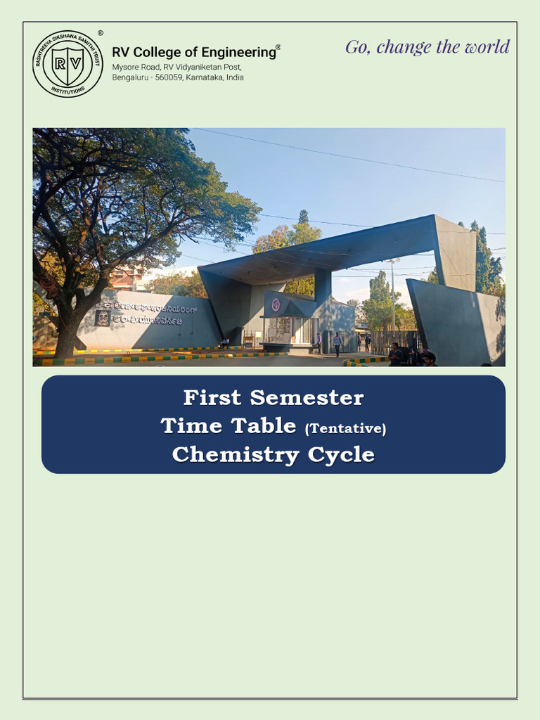 Chemistry Cycle Time Table | PDF