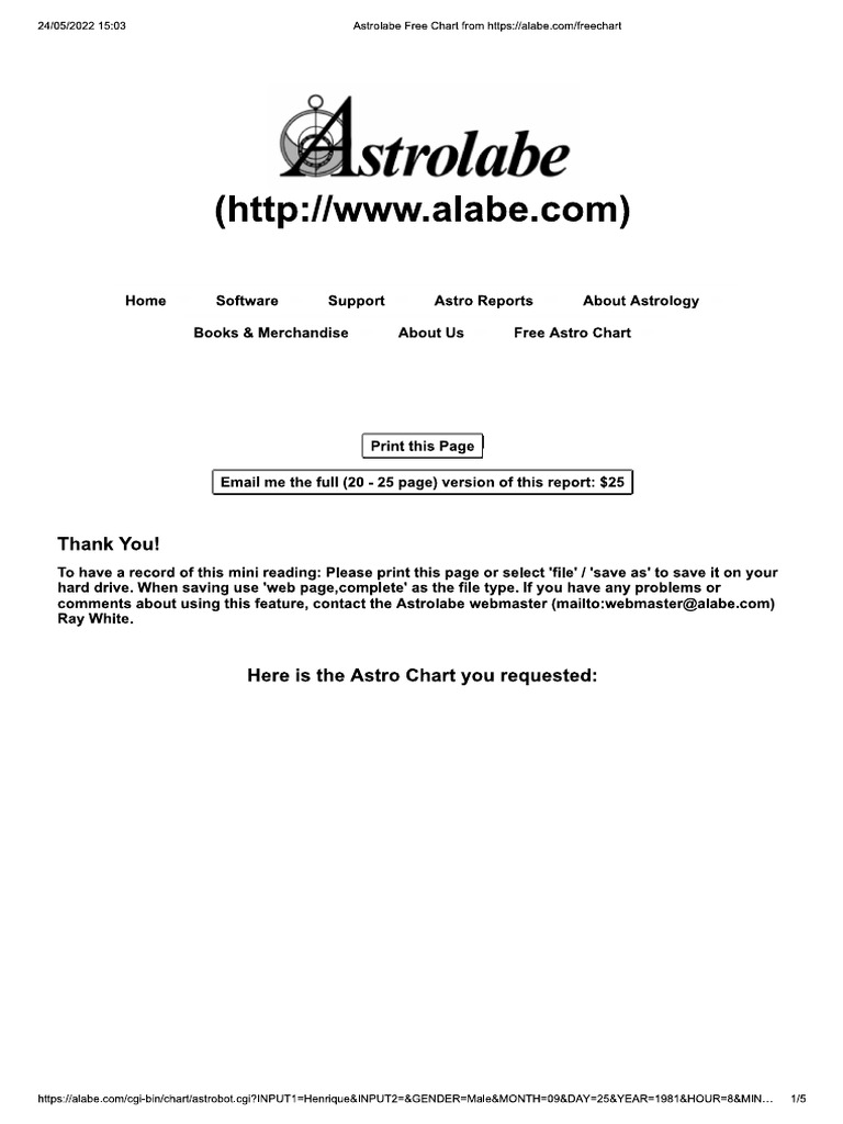 Birth Chart Western | PDF