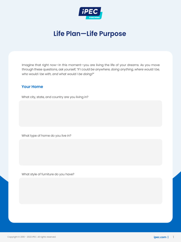 IPEC Life Plan Template | PDF | All Rights Reserved