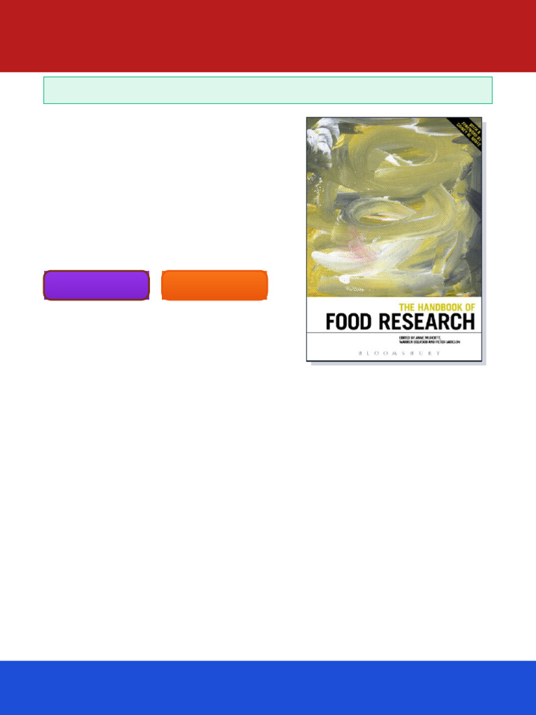 The Handbook of Food Research Anne Murcott (Editor) all chapters ...