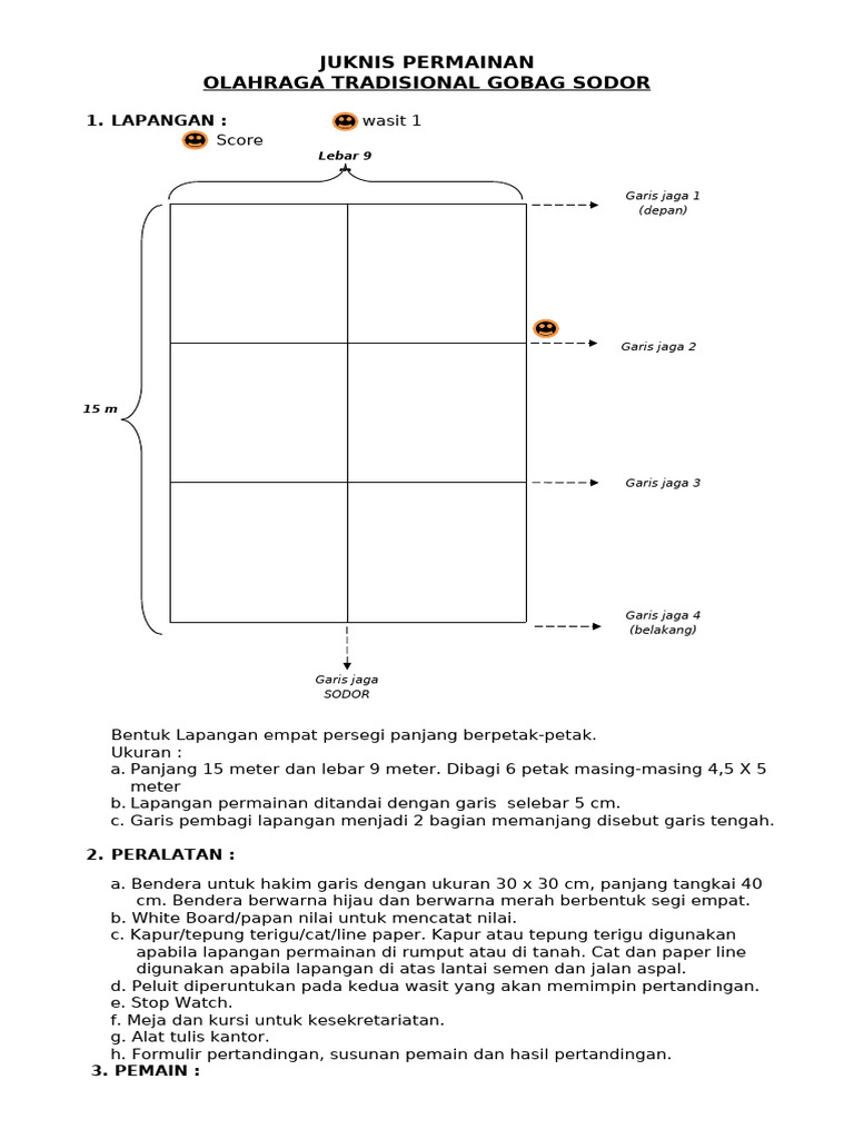 Juknis Permainan Gobak Sodor Tradisional | PDF