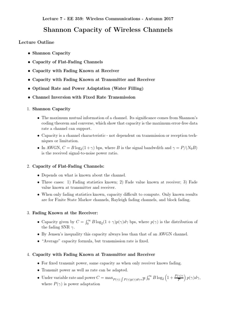 Lecture7 Handout | PDF | Electronics | Telecommunications