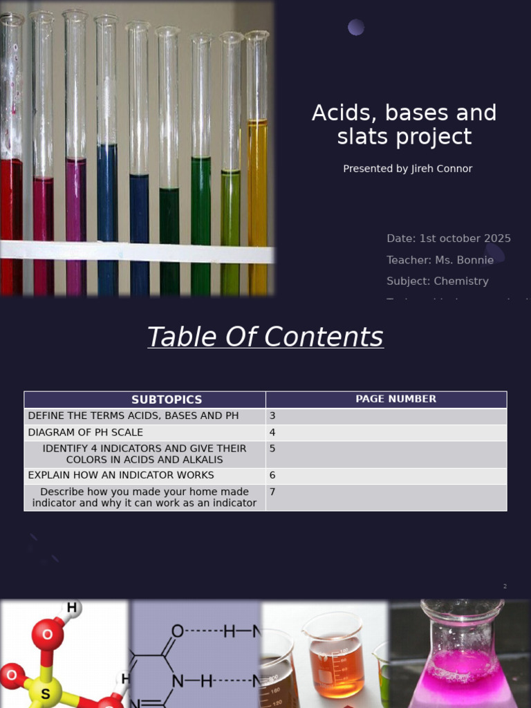 Acids, Bases and Slats Project | PDF | Ph | Acid