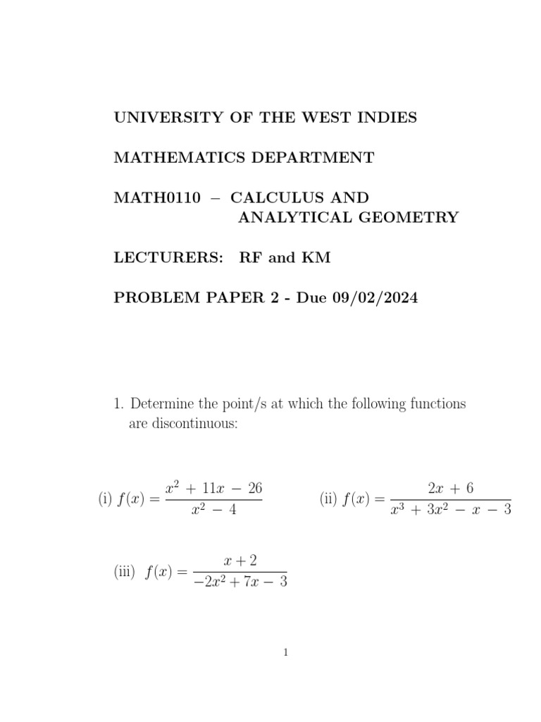 Problem Paper 2-MATH0110 | PDF