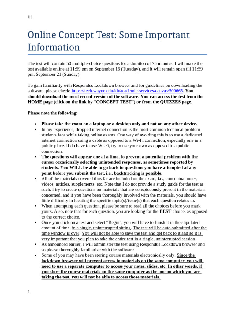 Online Concept Test (F25) - Guidelines | PDF | Computing