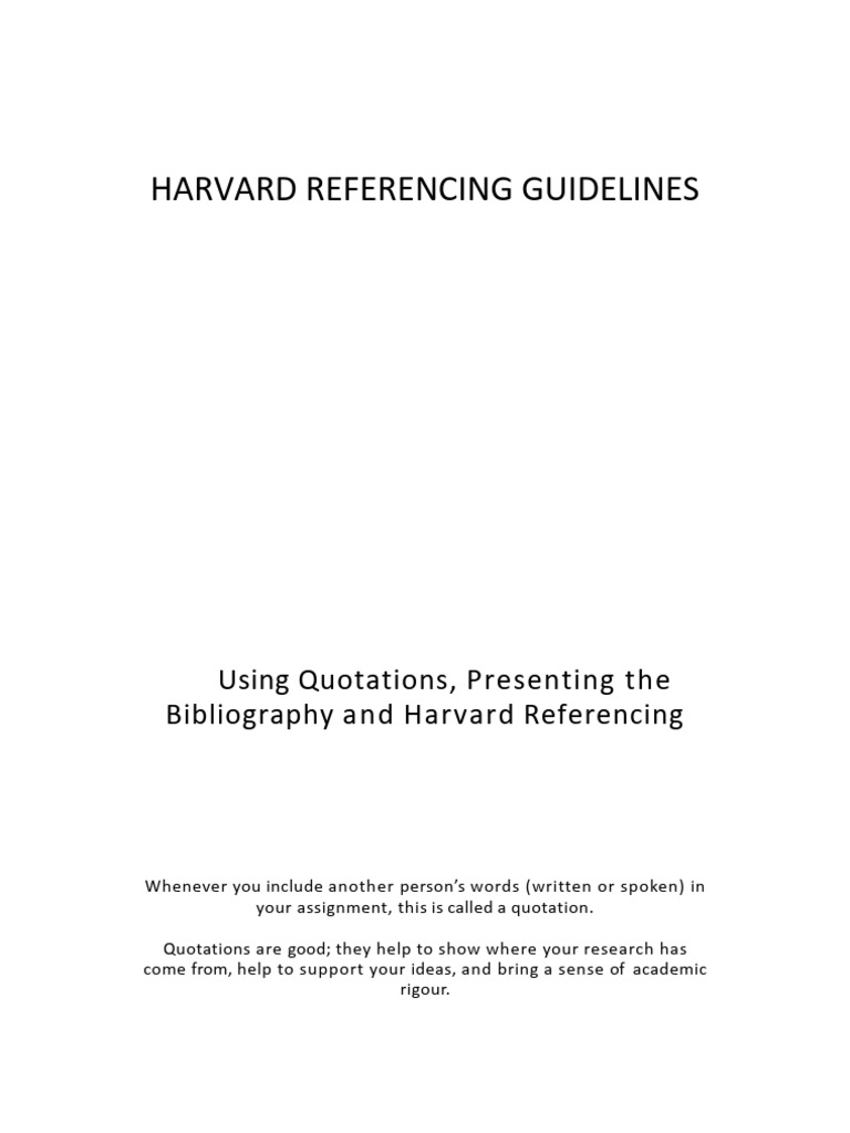 Harvard Referencing Guidelines | PDF | Citation | Plagiarism