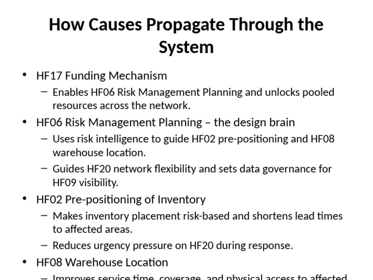 How Causes Propagate Through The System Explanation Slide | PDF