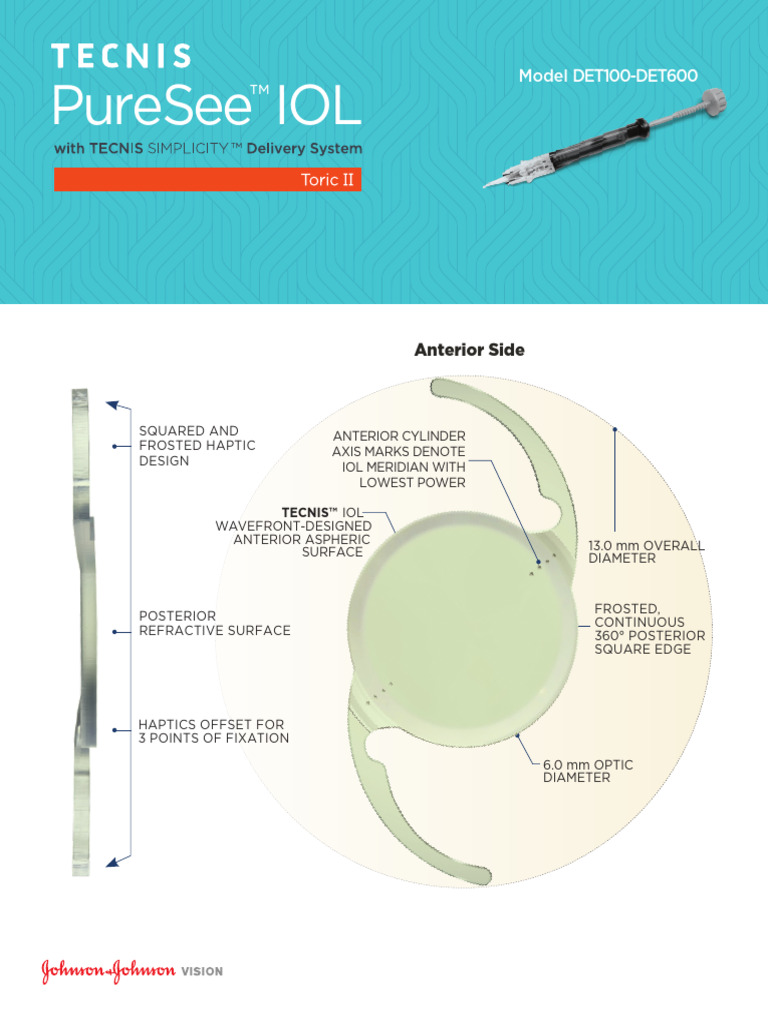 TECNIS™ PureSee™ IOL Specifications | PDF | Electromagnetic Radiation | Eye