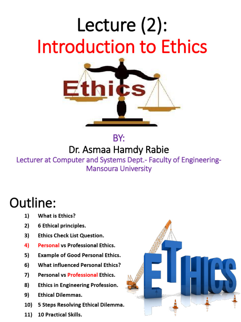 Lecture 2 (Introduction To Ethics) | PDF | Professional Ethics | Morality