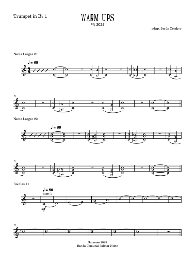 Warm Ups Pn-Trumpet in BB 1 | PDF