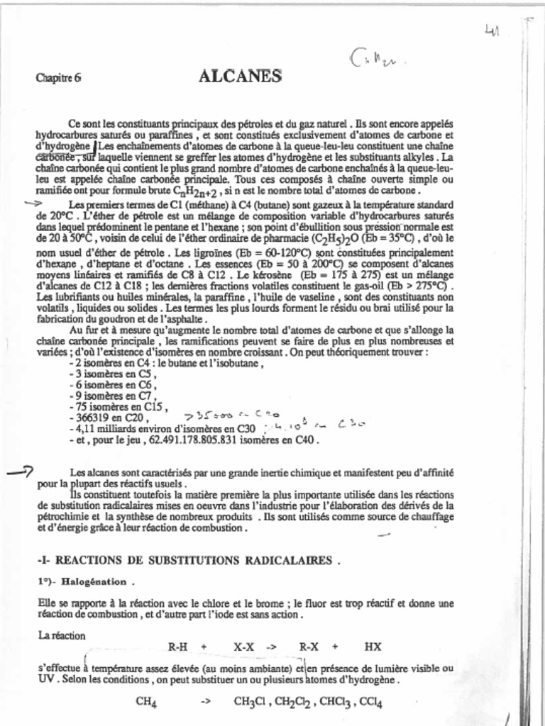 Alcanes Cours | PDF