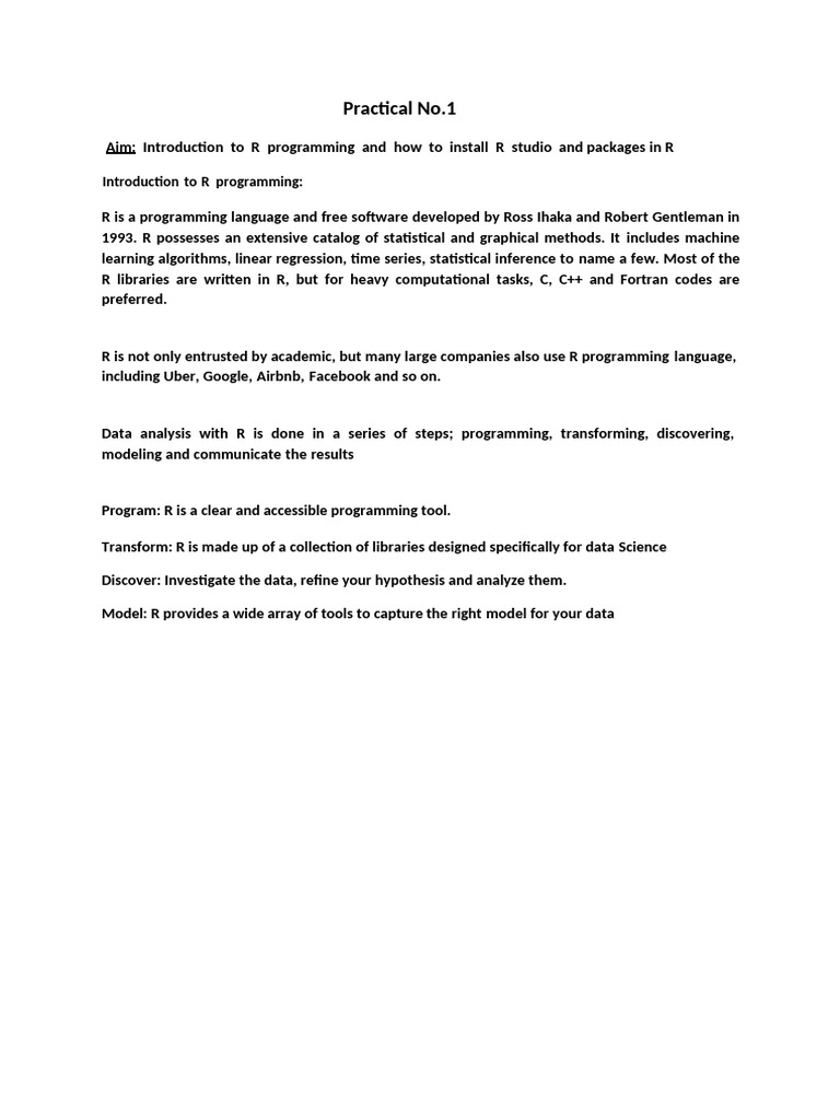 R practical file final | PDF | Computer Programming | Matrix (Mathematics)
