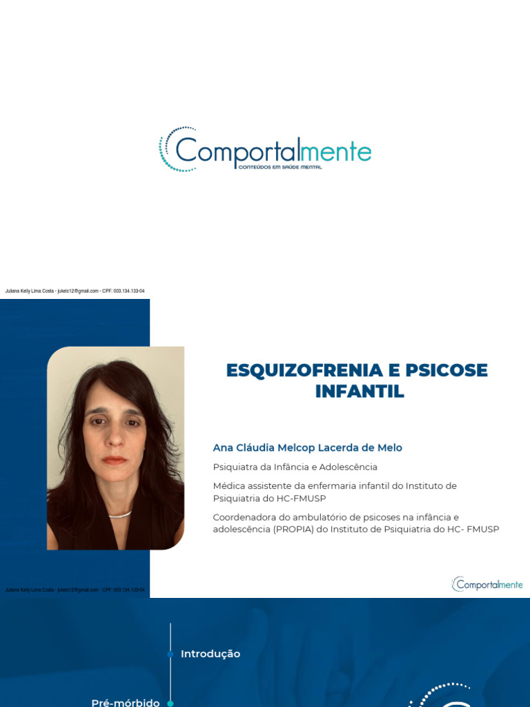 Esquizofrenia e Psicose Infantil: Diagnóstico e Tratamento | PDF ...