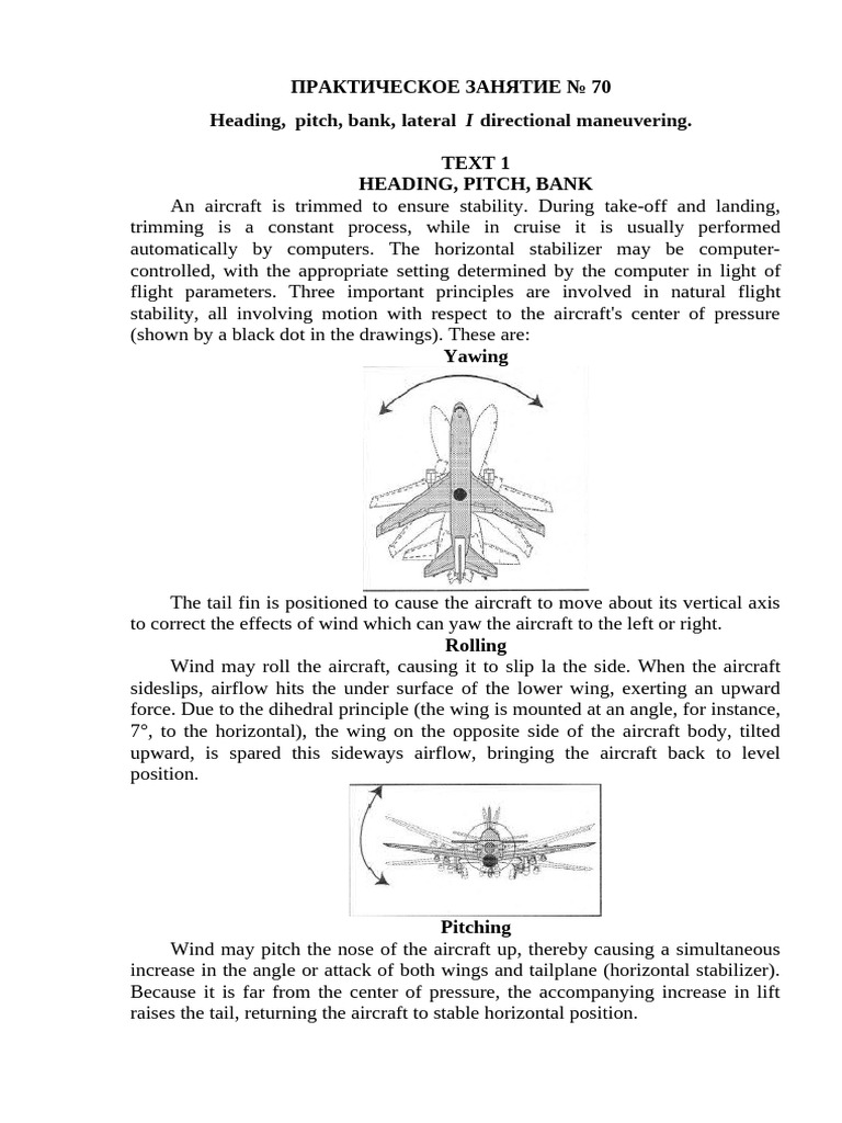 Heading, Pitch, Bank, Lateral I Directional Maneuvering | PDF | Flight ...