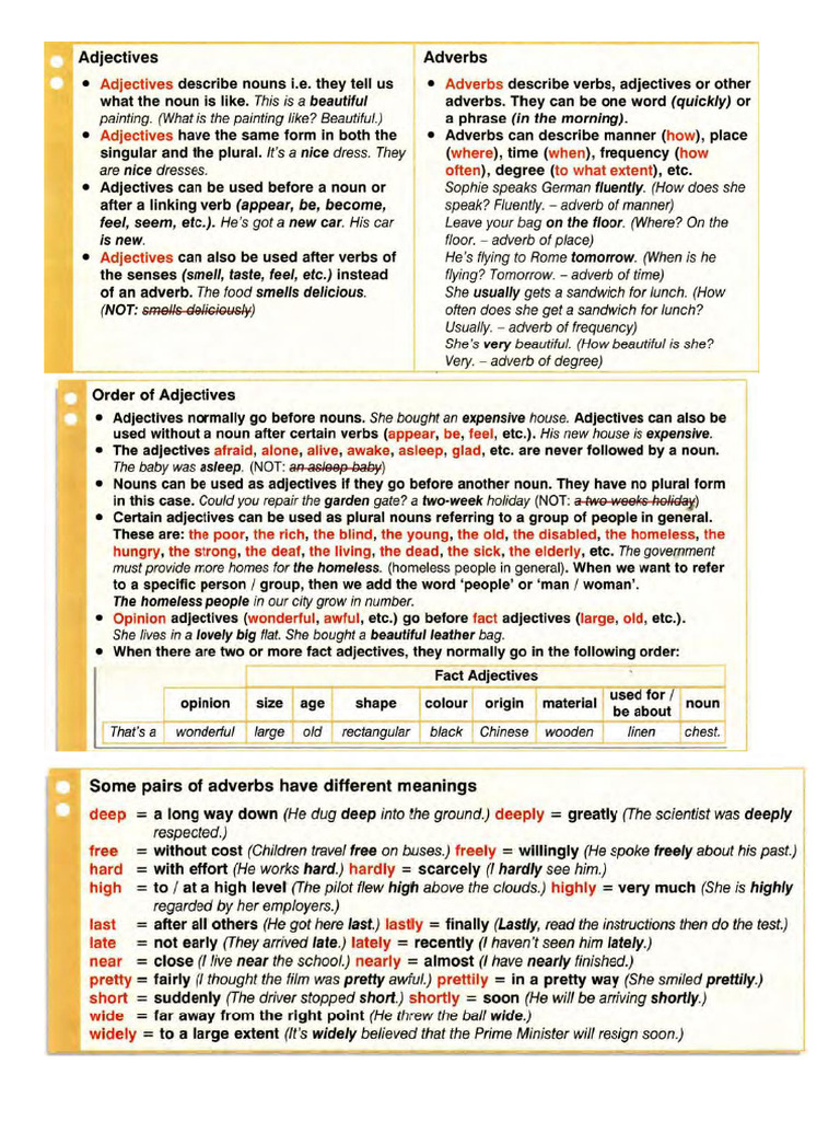 Adjective Adverb Use | PDF