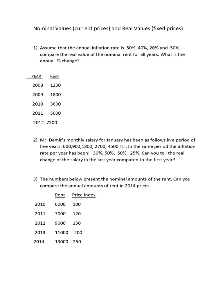 Nominal vs Real Values Analysis | PDF