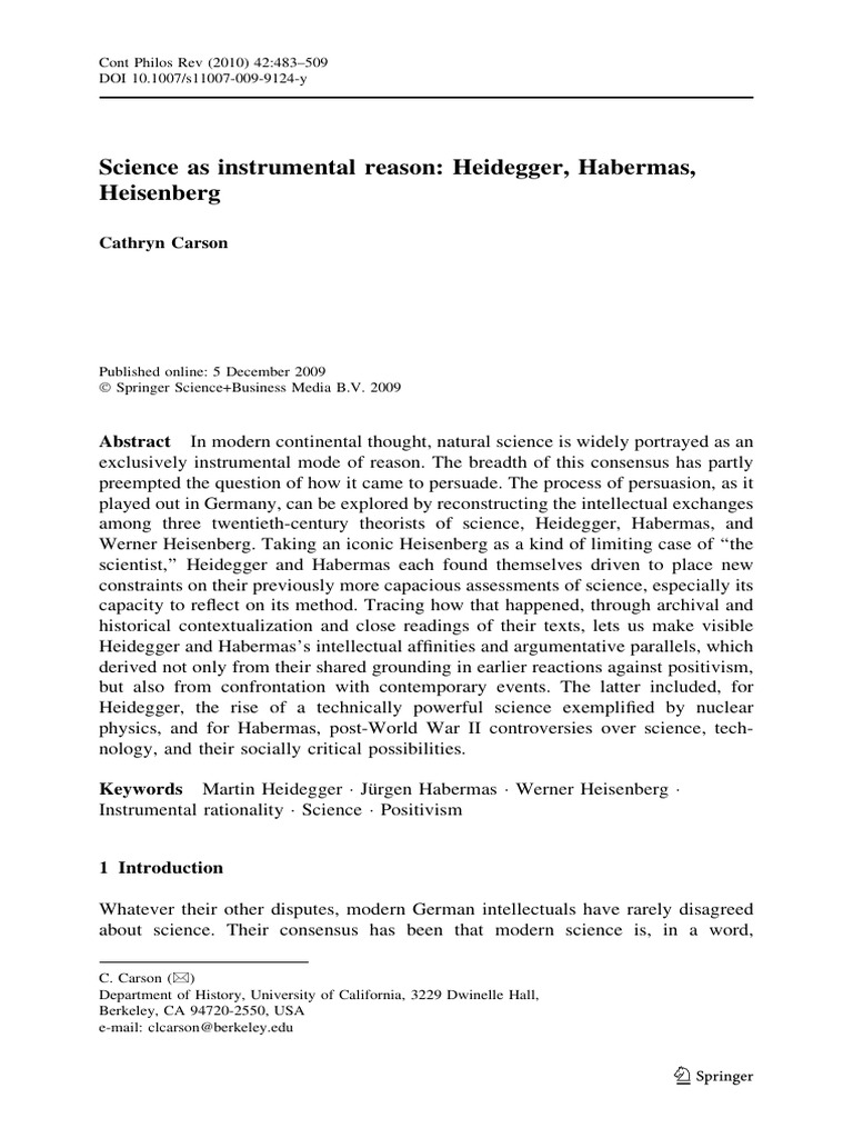 1 | PDF | Martin Heidegger | Science