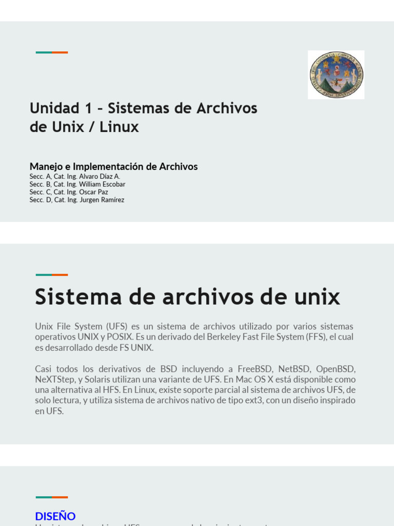 Unidad 1 - Sistemas de Archivos de Unix - Linux | PDF | Gestión de datos | Tecnología de sistema ...