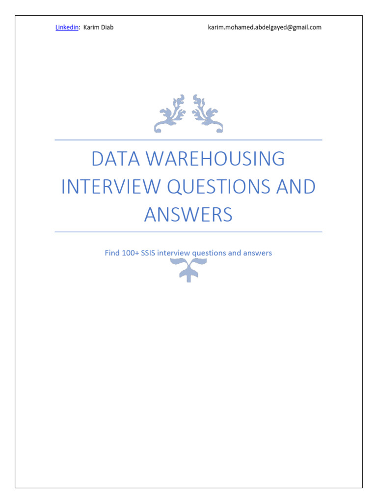 100+ Data Warehousing Interview Questions | PDF | Data Warehouse ...