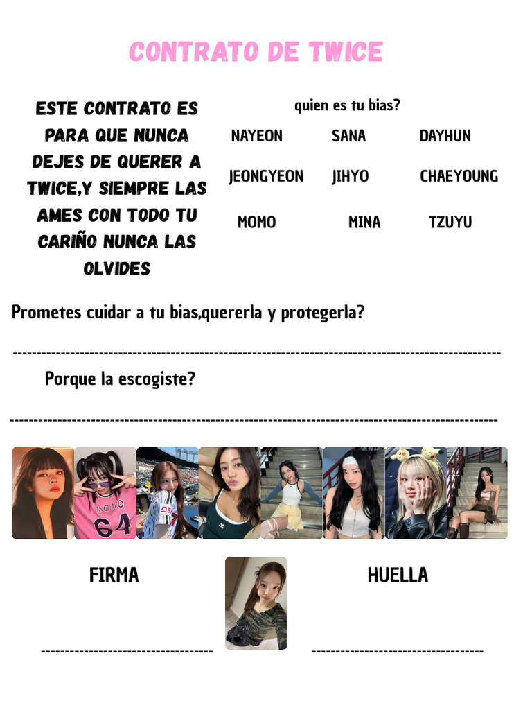 Contrato de Twice | PDF | Músicos | Cantantes