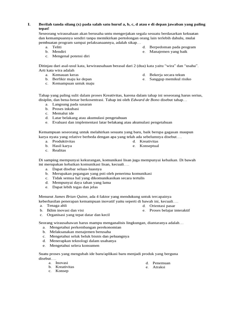 kisi-kisi PKWU | PDF