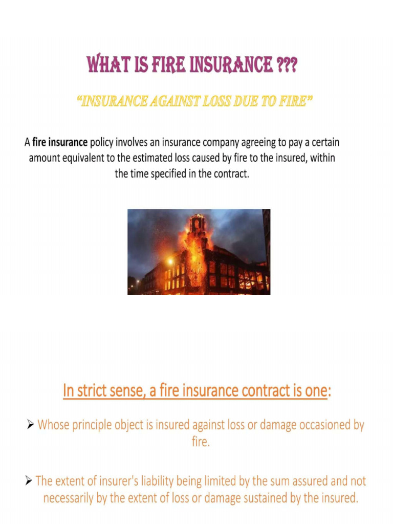 Fire Insurance | PDF