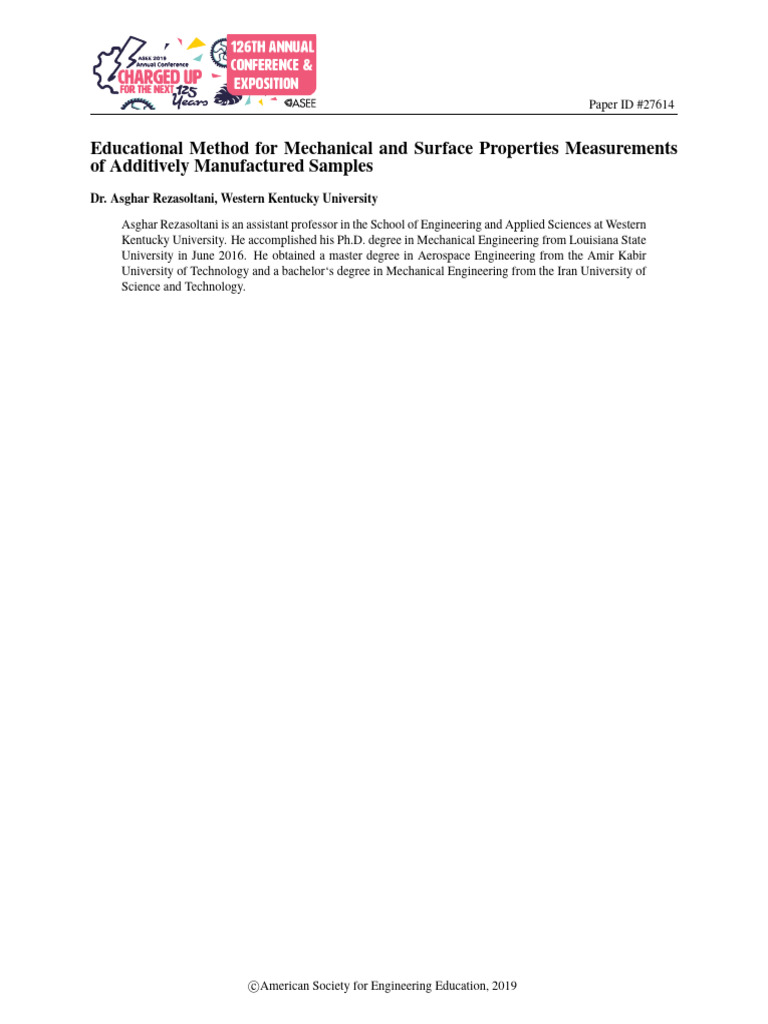 Educational Method For Mechanical and Surface Properties Measurements ...