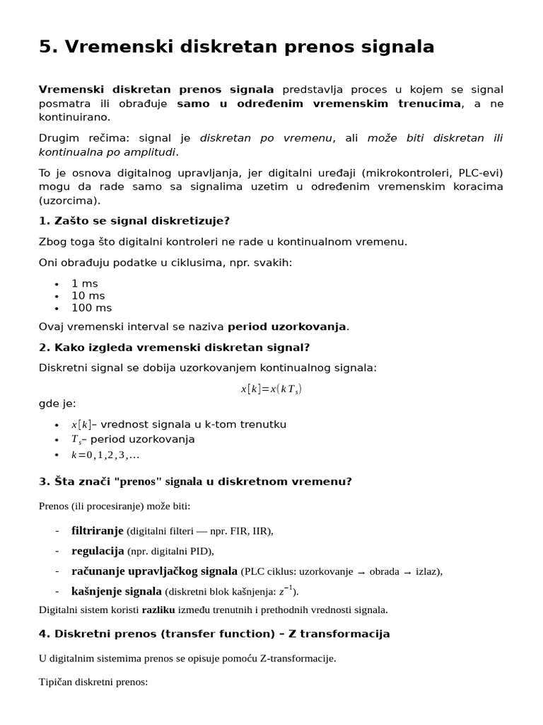 Vremenski Diskretan Prenos Signala | PDF