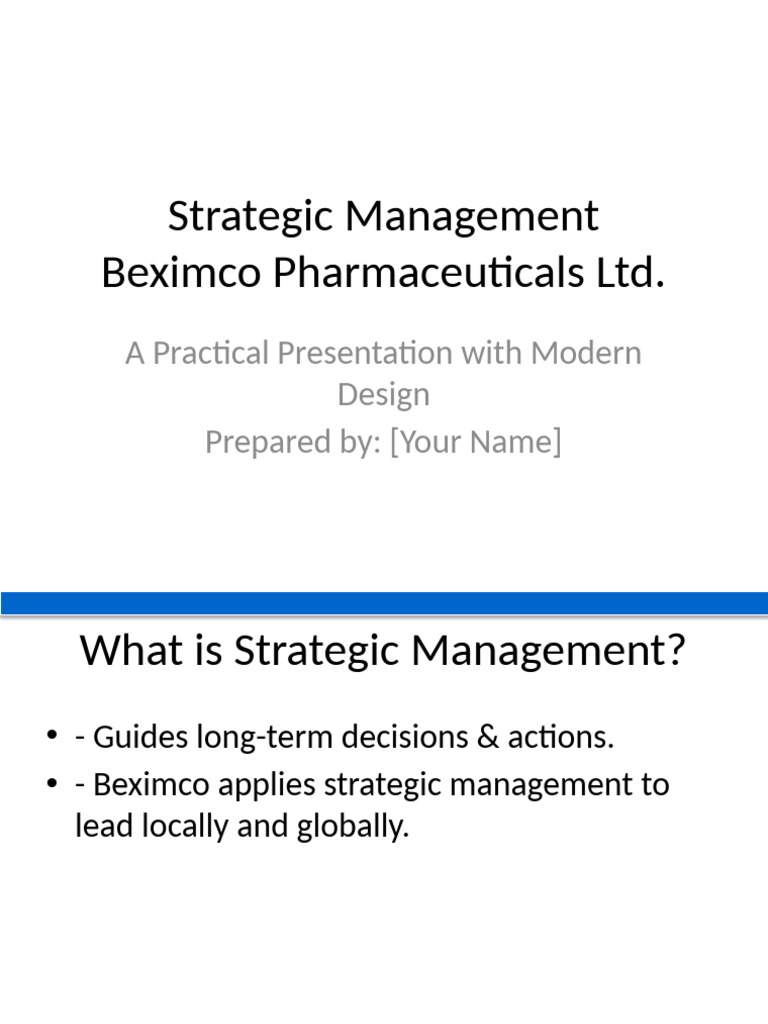 Beximco Strategic Management Designed Presentation | PDF