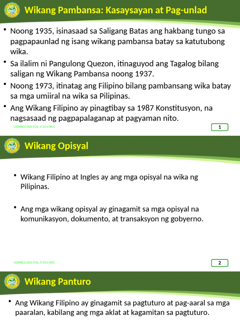 WEEK 2 ( TATLONG WIKA) PPT | PDF