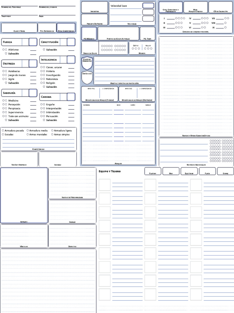 Hoja de Personaje Compacta | PDF