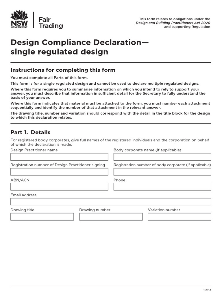 Design Compliance Declaration Form | PDF | Regulatory Compliance ...