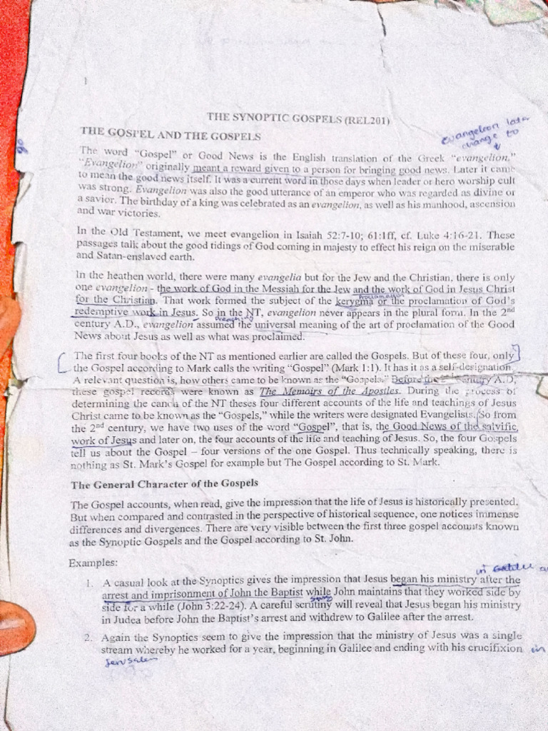 Synoptic Gospels | PDF