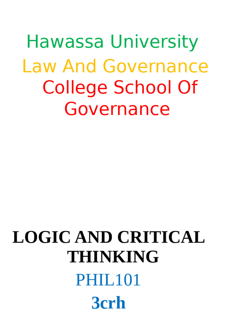Logic and Critical Thinking Course Overview | PDF | Argument | Logical ...