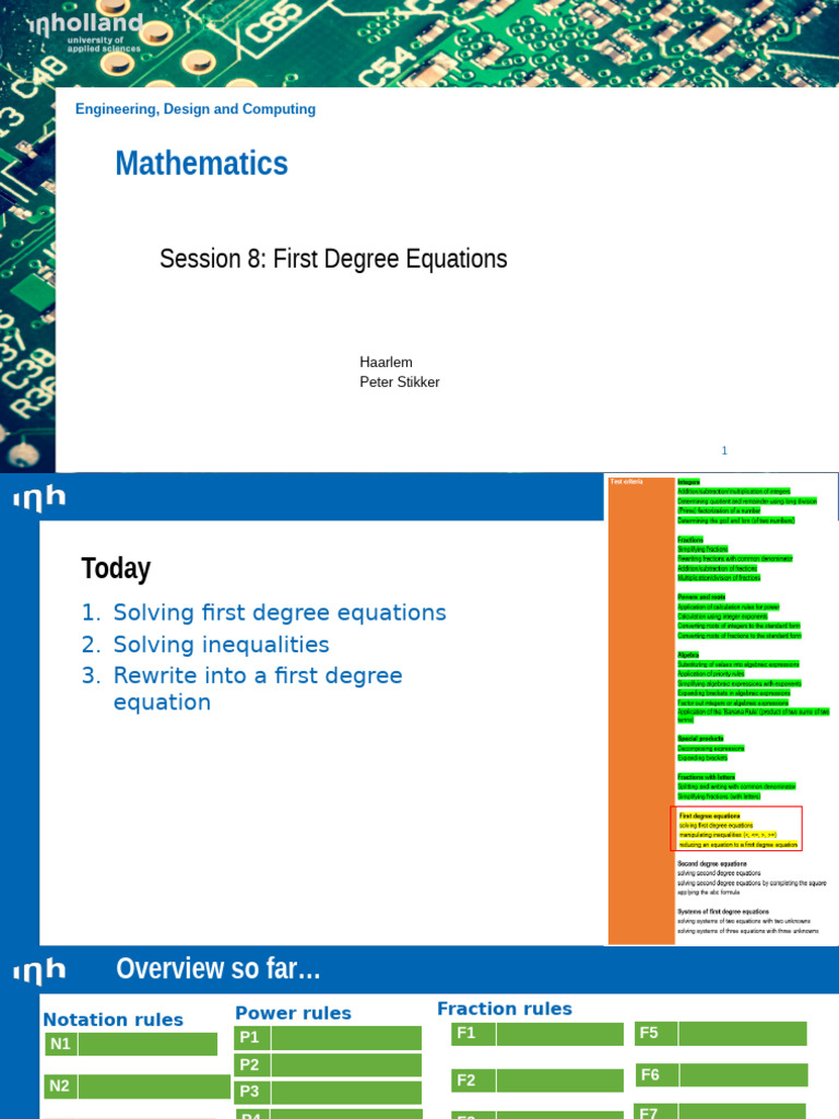 IT - MATH - S08 - First Degree Equations | PDF | Inequality ...