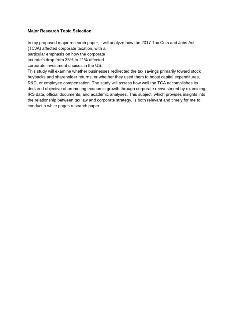 Research Paper Topic | PDF