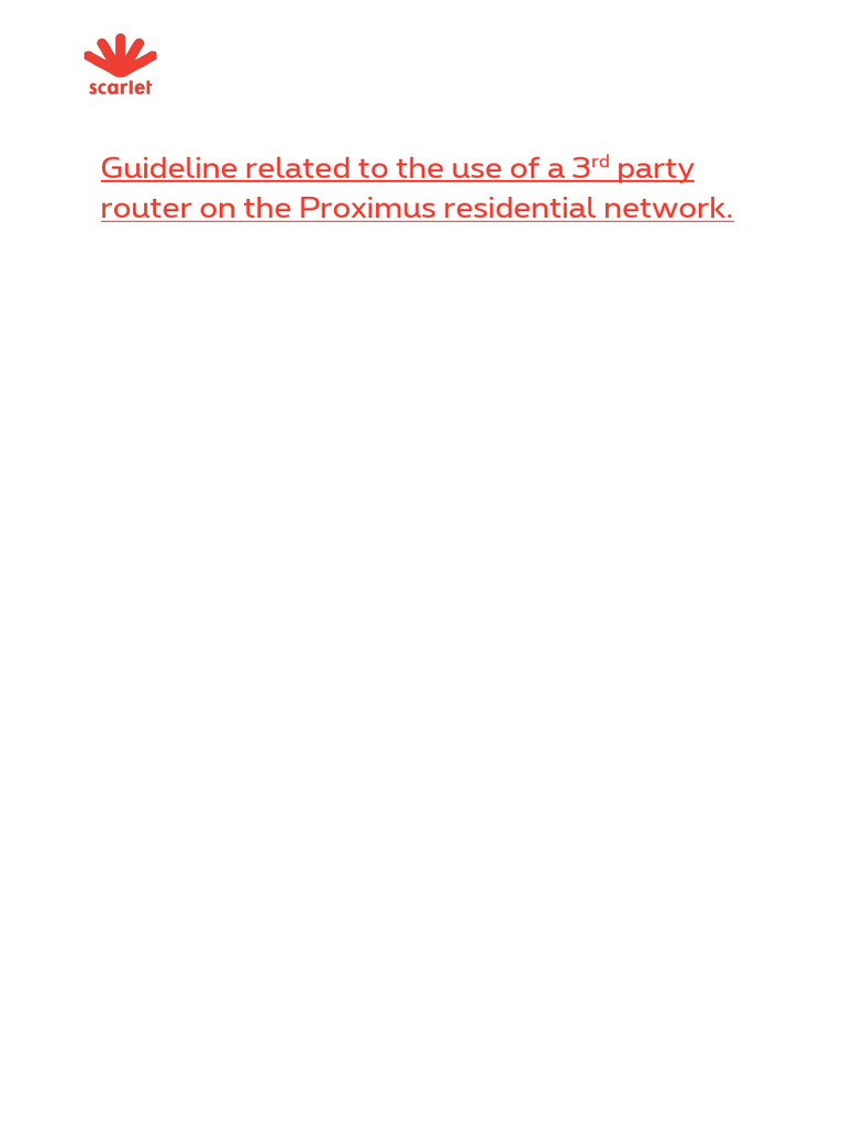 Proximus 3rd Party Router Guidelines | PDF | Session Initiation ...