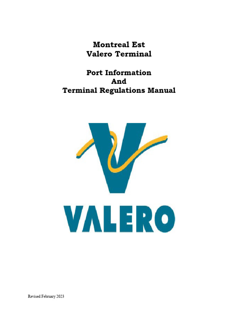 Montreal Est Valero Terminal Guide | PDF | Maritime Pilot | Shipping