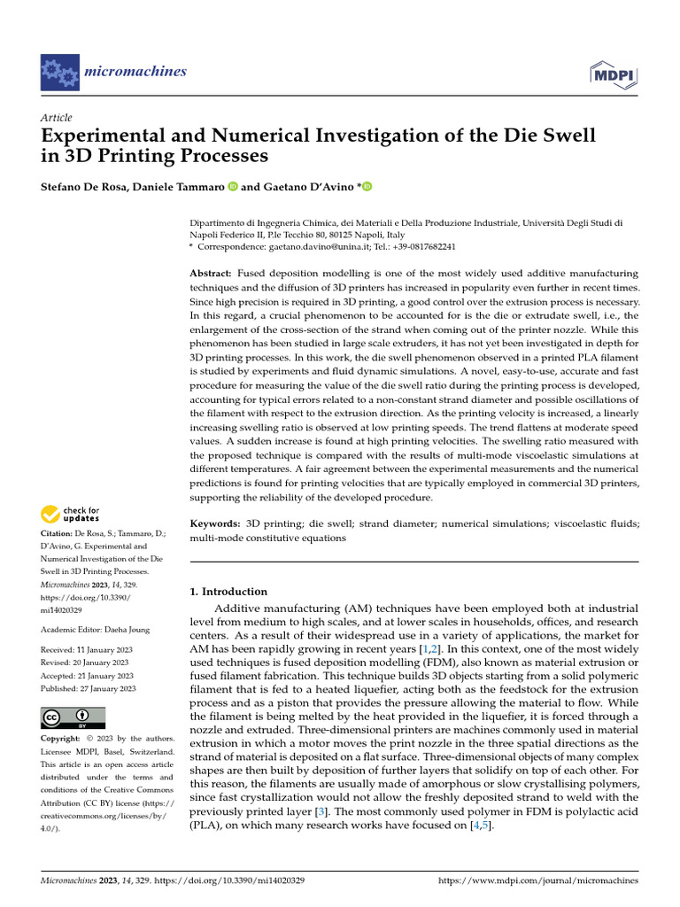 Experimental and Numerical Investigation of The Di | PDF | 3 D Printing ...
