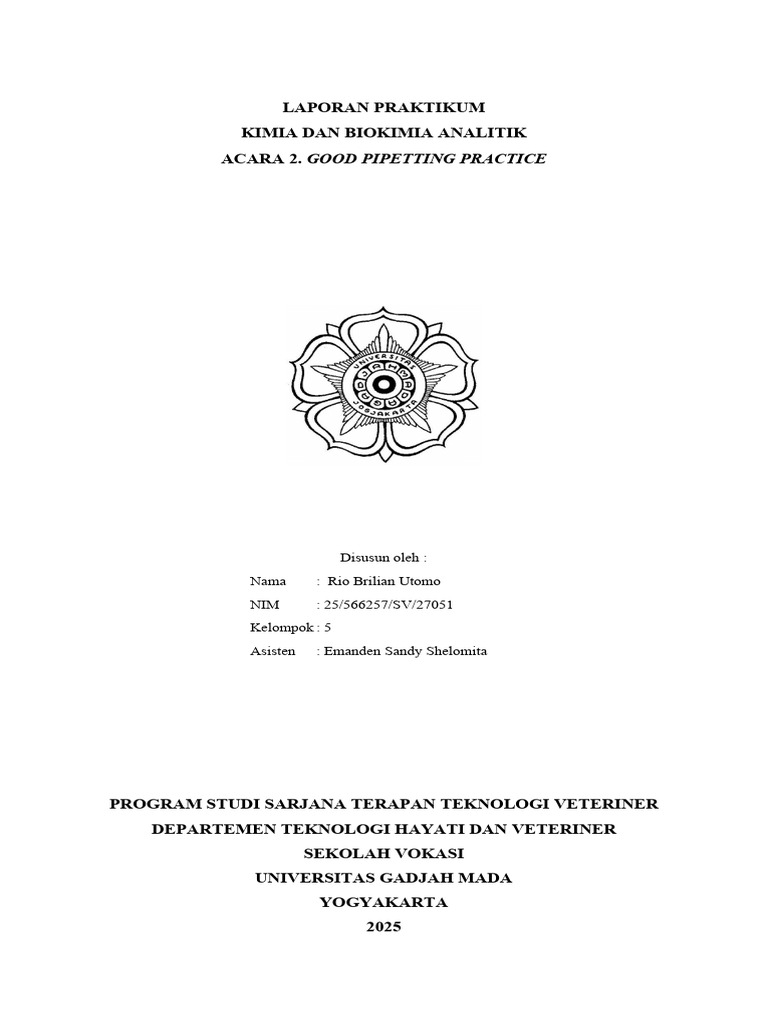 Cover Kba Acara 2. Good Pipetting Practice (1) | PDF