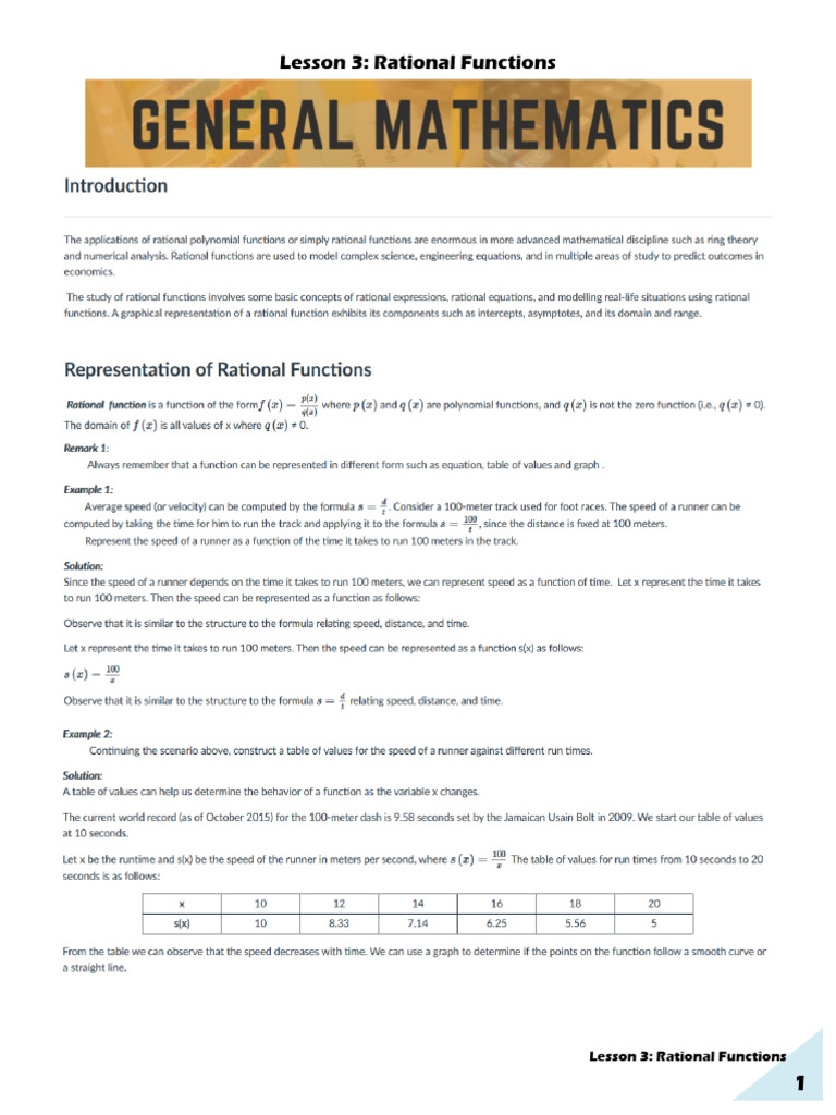 Understanding Rational Functions | PDF