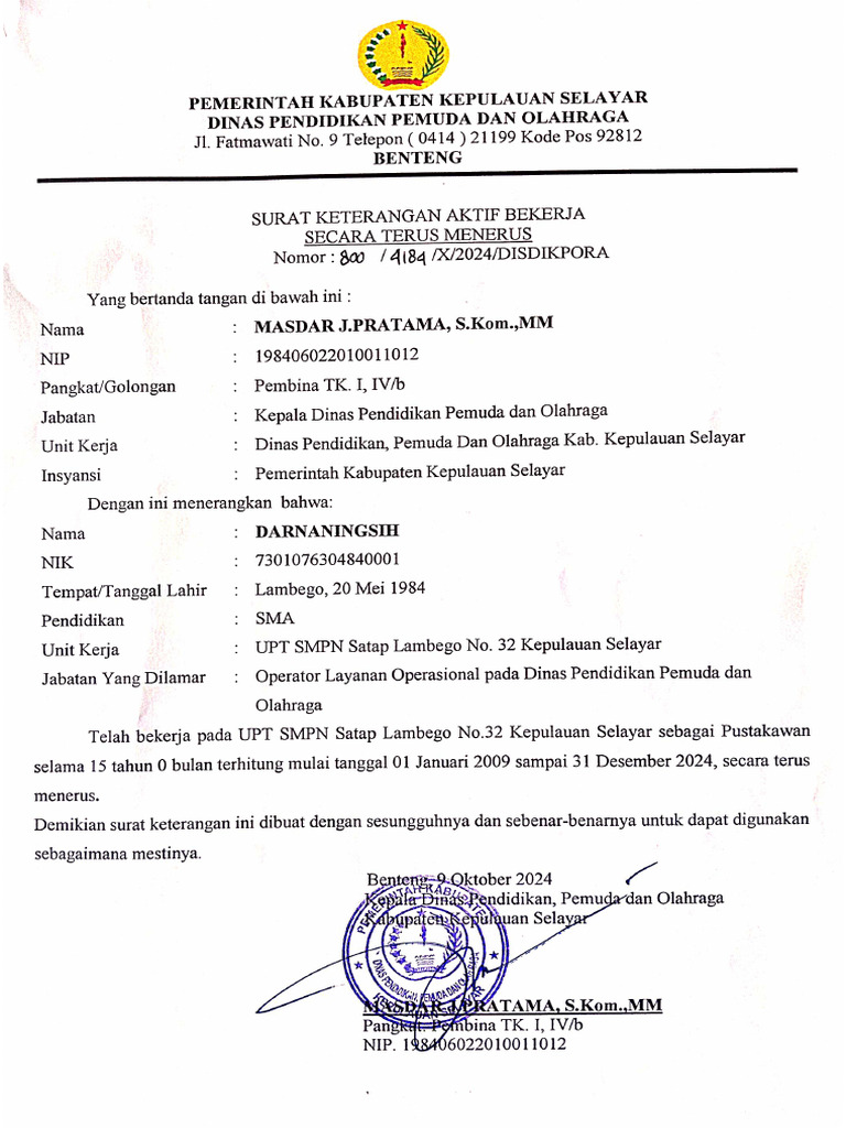 Suket Aktif Bekerja Darna | PDF