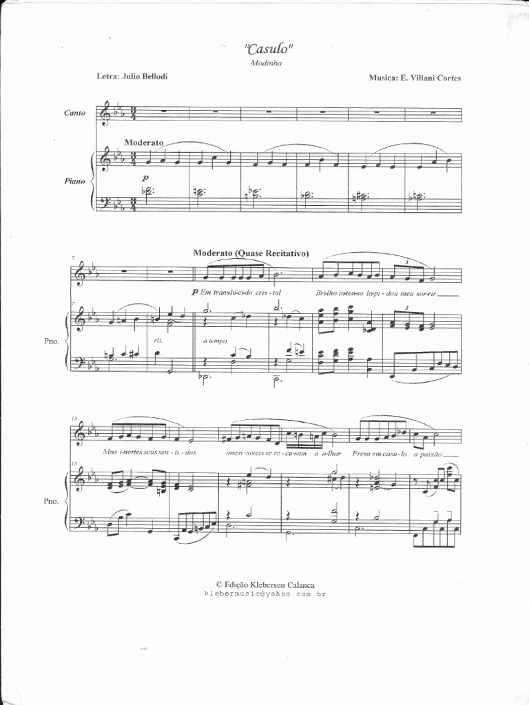 Letra da Música "Moderate" de E. Villani Cortes | PDF